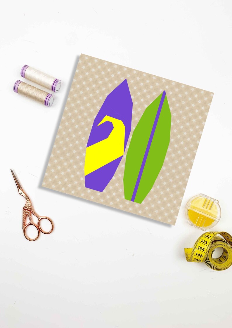 Surfboards Quilt Block Pattern: Beach Theme (PDF Pattern) - Etsy