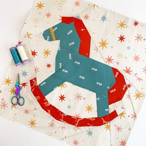 Rocking Horse Quilt Block, 5 Sizes PDF Instant Download, Foundation ...