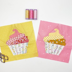 Cupcake Quilt Block Pattern, 4 Sizes PDF Instant Download, Foundation ...