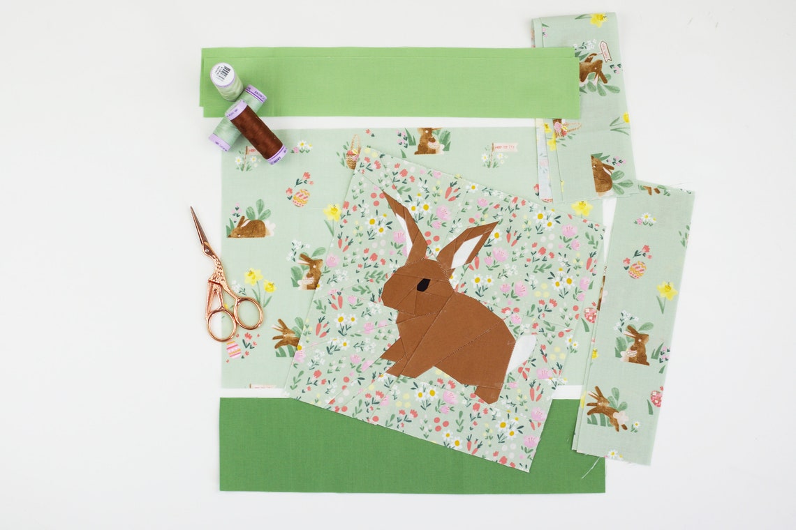 Bunny Paper Piecing Pattern PDF Easter Bunny foundation - Etsy