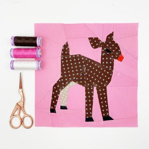 Fawn Bambi Quilt Block Pattern, PDF Instant Download, Foundation Paper ...