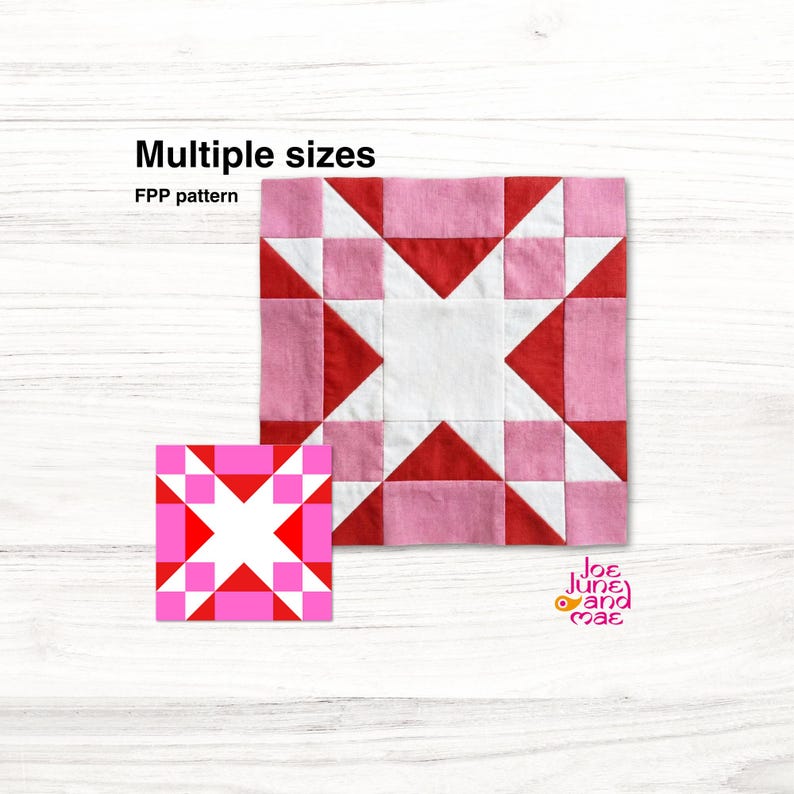Amish Star 5 Sizes Quilt Block Pattern, PDF Instant Download ...