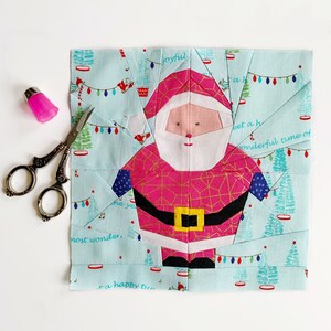 Santa Quilt Block Pattern, 4 Sizes PDF Instant Download, Foundation ...
