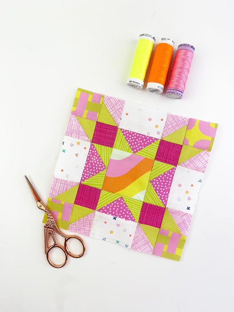 Amish Star 5 Sizes Quilt Block Pattern, PDF Instant Download ...
