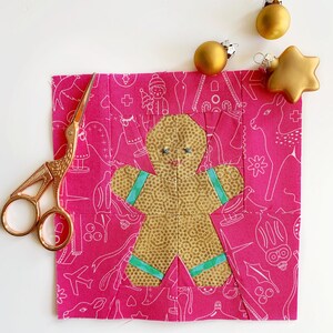Gingerbread Man Quilt Block, 3 Sizes PDF Instant Download, Foundation ...