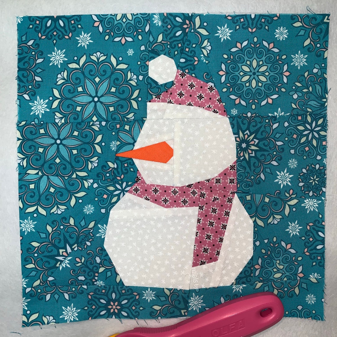 Snowman Quilt Block Pattern PDF instant download Christmas | Etsy