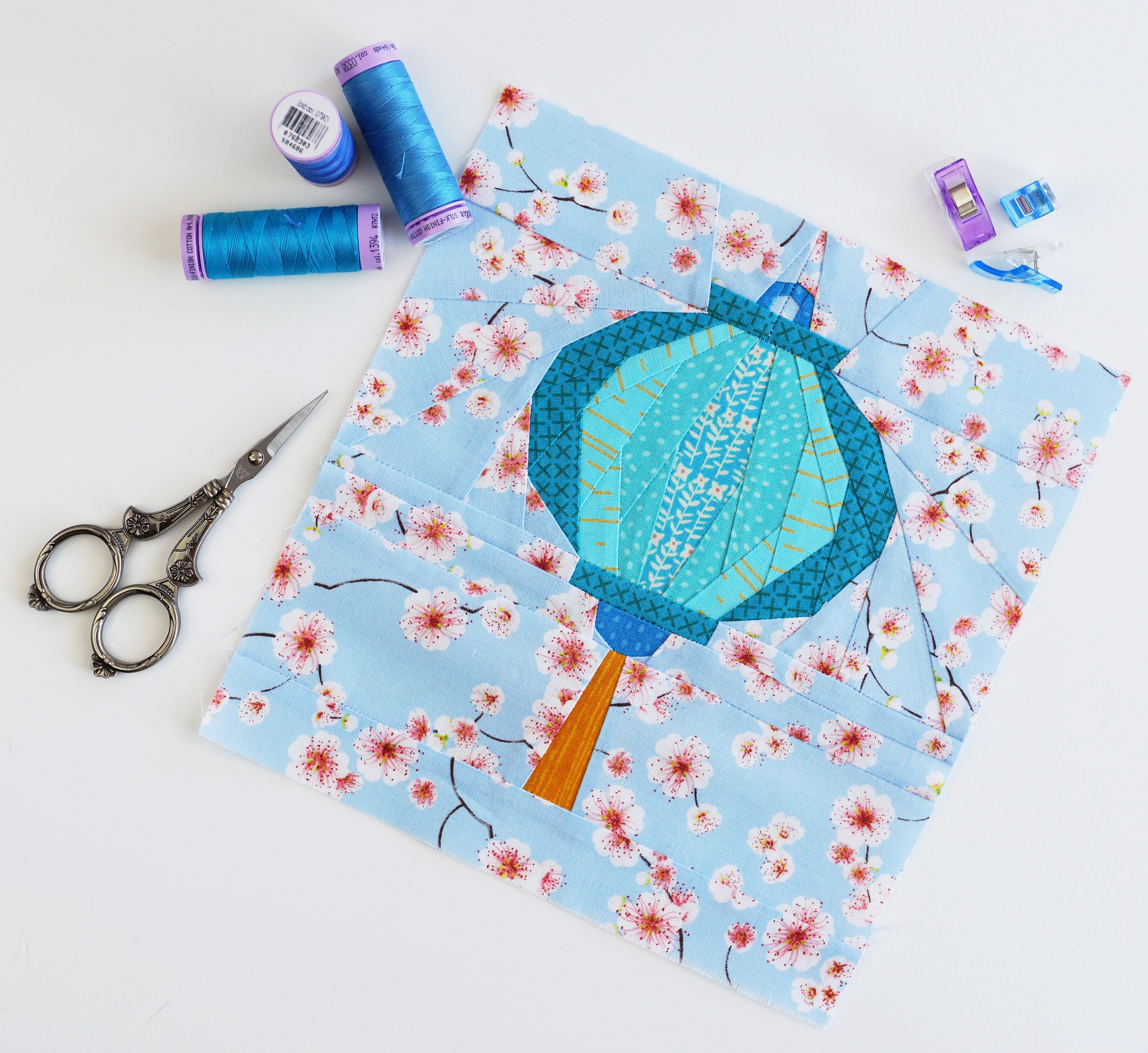 Chinese Lantern Quilt Block Pattern, 5 Sizes, Foundation Paper Piecing ...