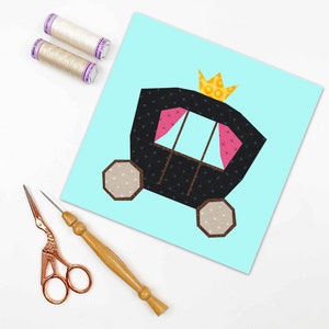 Princess Carriage Quilt Block Pattern: Fairytale Foundation Paper ...