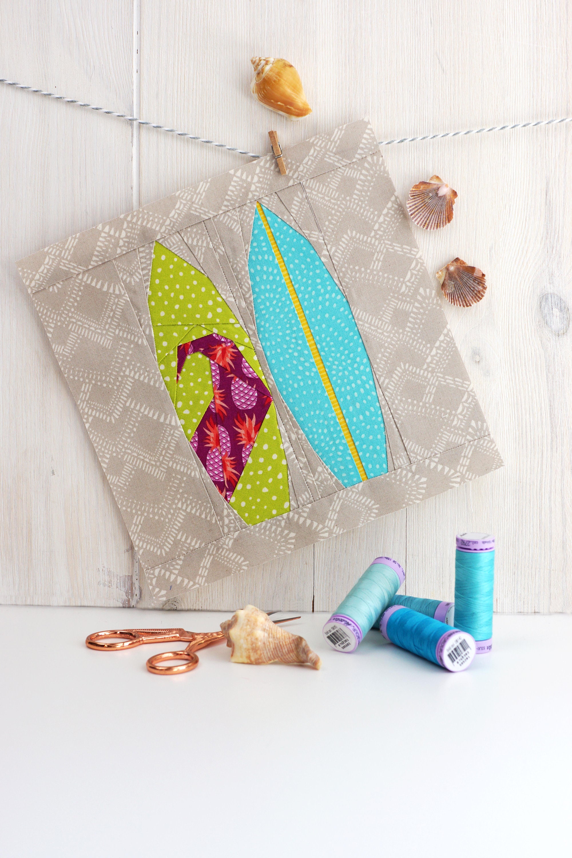 Surfboards Quilt Block Pattern: Beach Theme (PDF Pattern) - Etsy