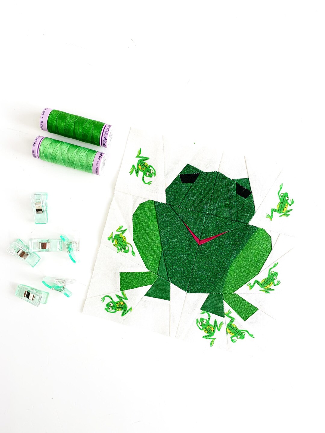 Frog FPP Quilt Block Pattern 5 Sizes PDF Instant Download, Foundation ...