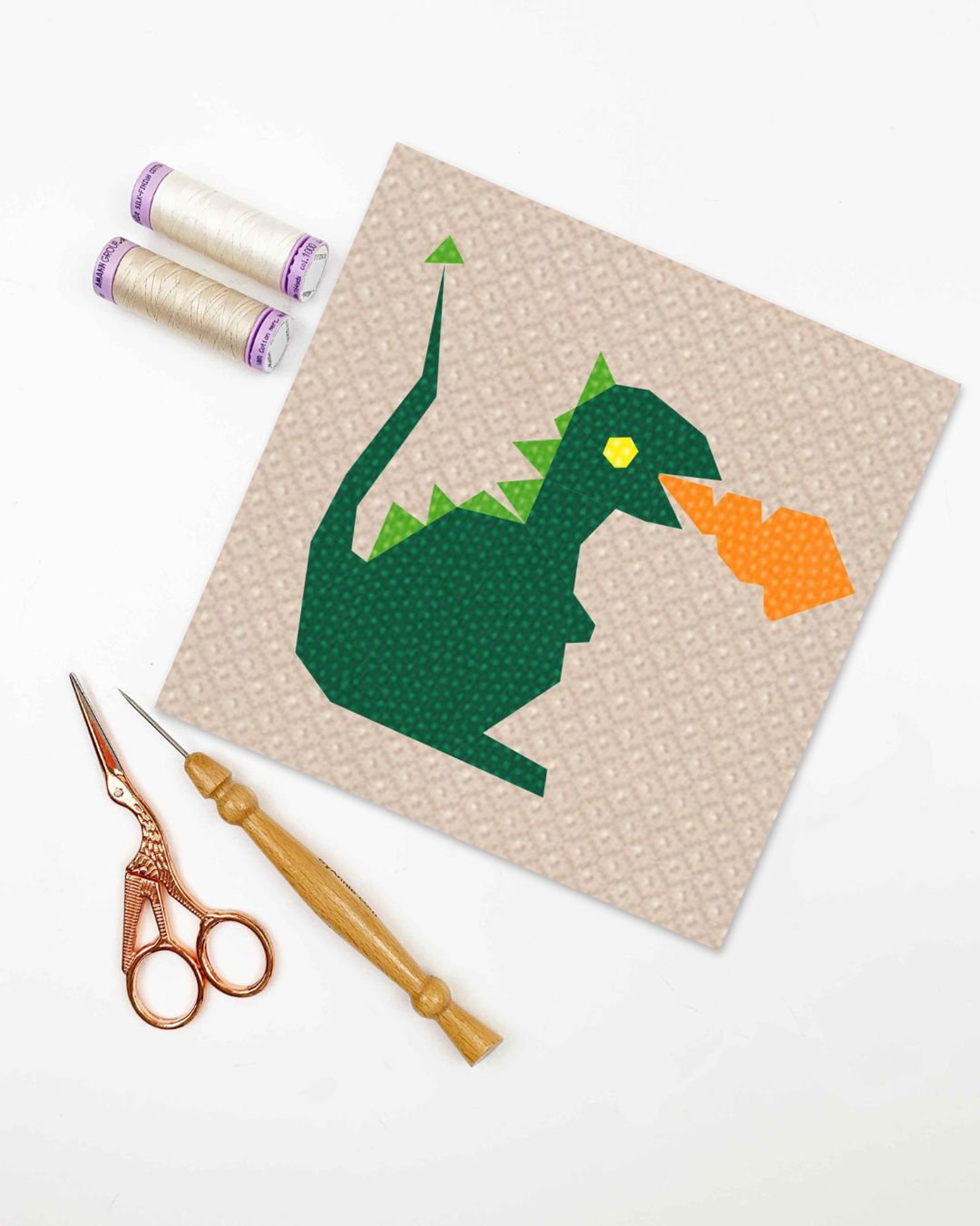 Fire Dragon Quilt Block Pattern: Foundation Paper Piecing (PDF Download ...