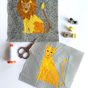 Lion Quilt Block Pattern: African Animal FPP (PDF Download) - Etsy