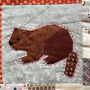 Beaver Paper Piecing Pattern, 4 Sizes PDF Sewing Pattern, Foundation ...