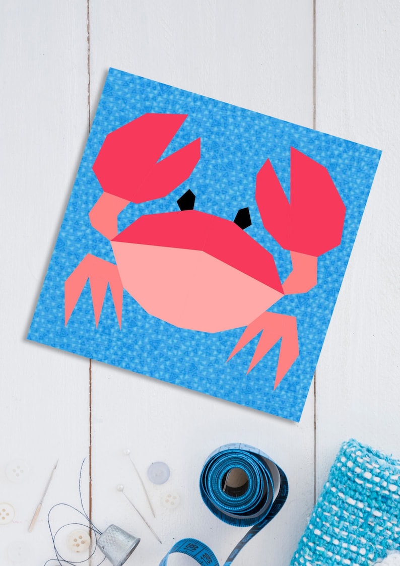 Crab Quilt Block Pattern: Nautical Foundation Paper Piecing (PDF ...