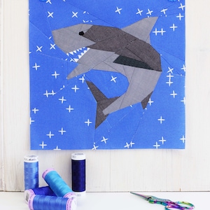 Shark Quilt Block Pattern, PDF Instant Download, Foundation Paper ...