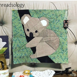 Koala Quilt Block Pattern, 3 Sizes PDF Instant Download, Foundation ...