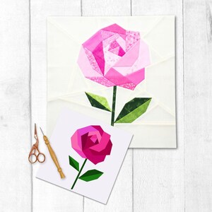 Rose 5 Sizes Quilt Block Pattern: Foundation Paper Piecing (PDF ...