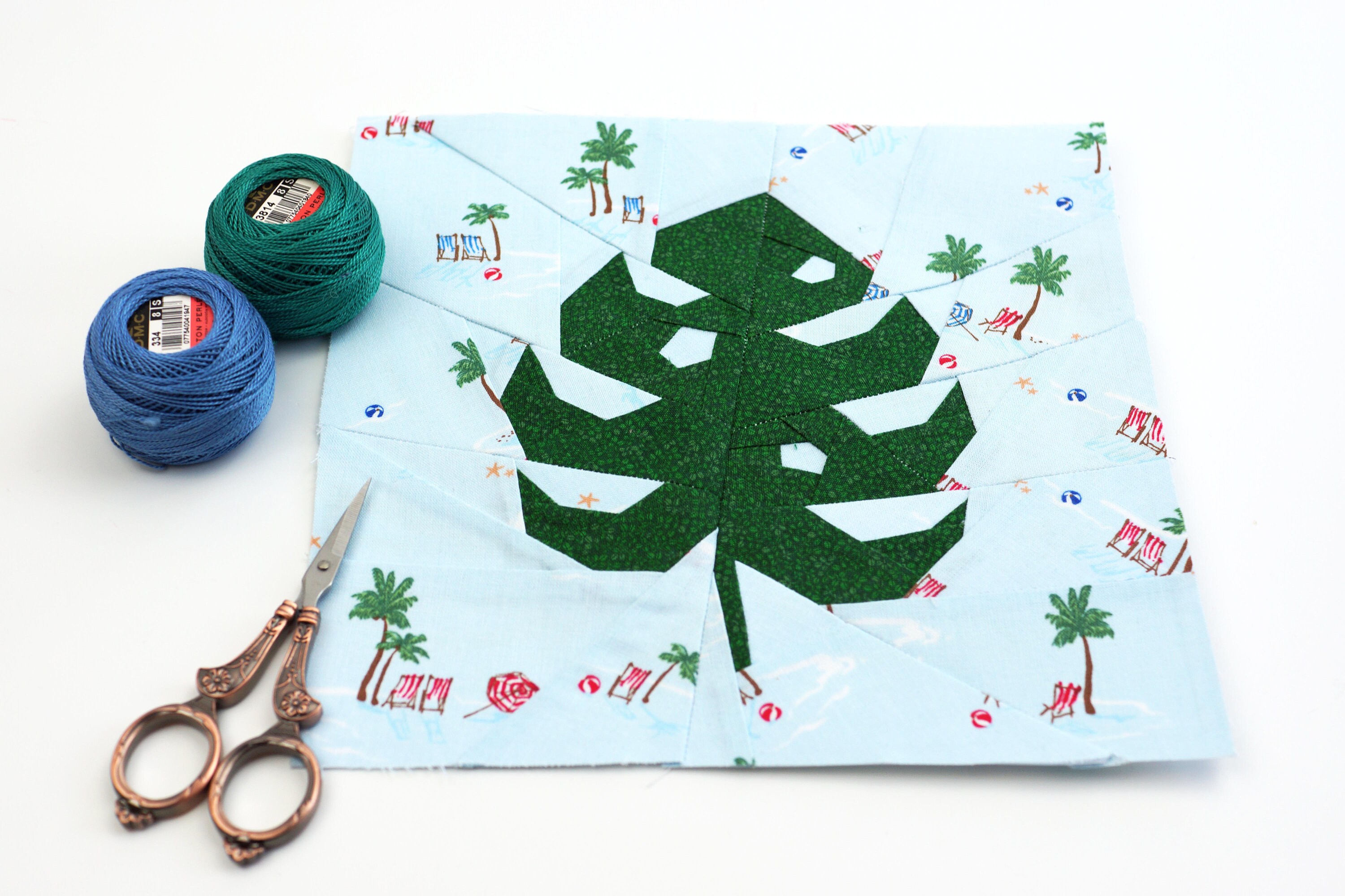 Monstera leaf Quilt Block Pattern Monstera leaf Pattern PDF | Etsy