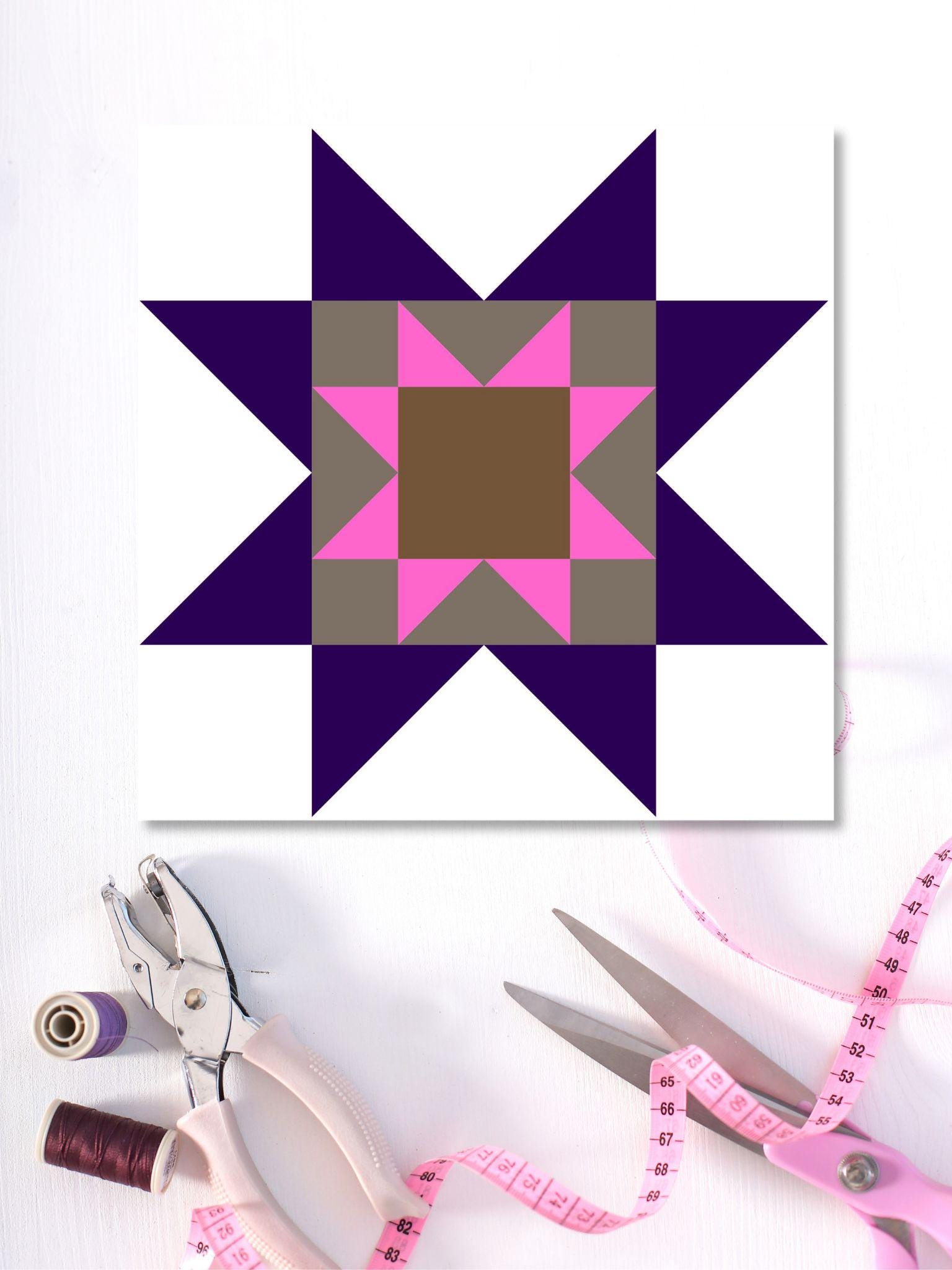 Star in Star 5 Sizes Quilt Block Pattern: Sawtooth FPP (PDF Download ...