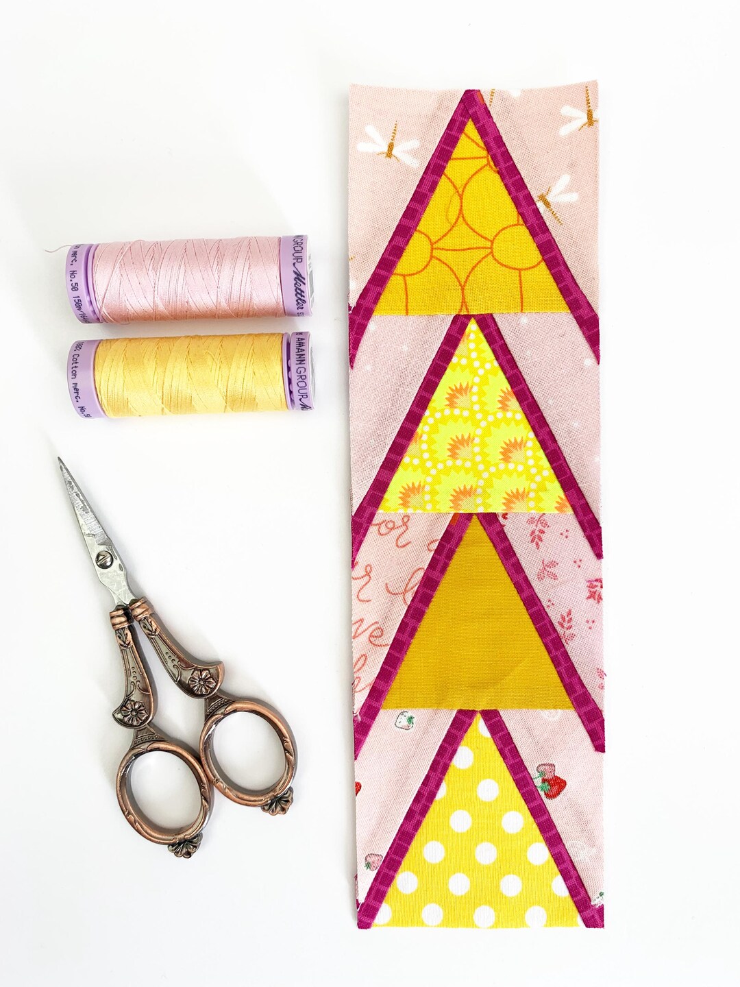 Patrón de bloque de edredón Flying Geese: Borde con base de papel ...