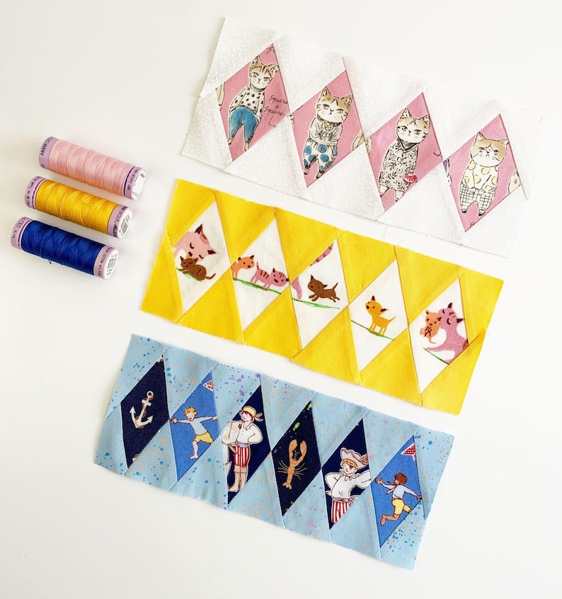Diamond Border Quilt Block Pattern: FPP Patchwork, 12 Sizes (PDF ...