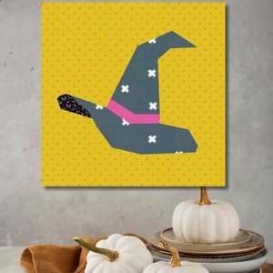 Witch Hat Quilt Block Pattern, 5 Sizes, Halloween FPP (PDF Download) - Etsy