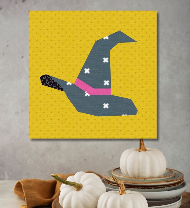 Witch Hat Quilt Block Pattern, 5 Sizes, Halloween FPP (PDF Download) - Etsy