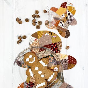 Gingerbread Man Placemat Sewing Pattern: Patchwork Coaster, Mug Rug ...