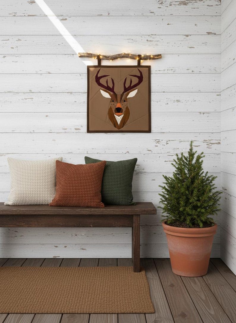 Stag/ Deer Quilt Block Pattern: Foundation Paper Piecing, 3 Large Sizes ...