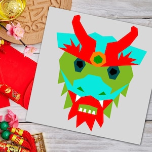 Chinese Dragon Quilt Block Pattern, 2 Sizes PDF Instant Download ...