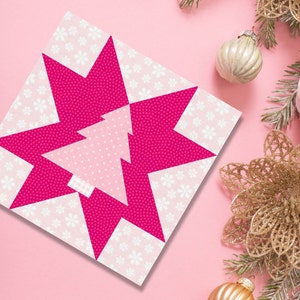 Christmas Tree in Star 5 Sizes PDF Instant Download, Quilt Block ...