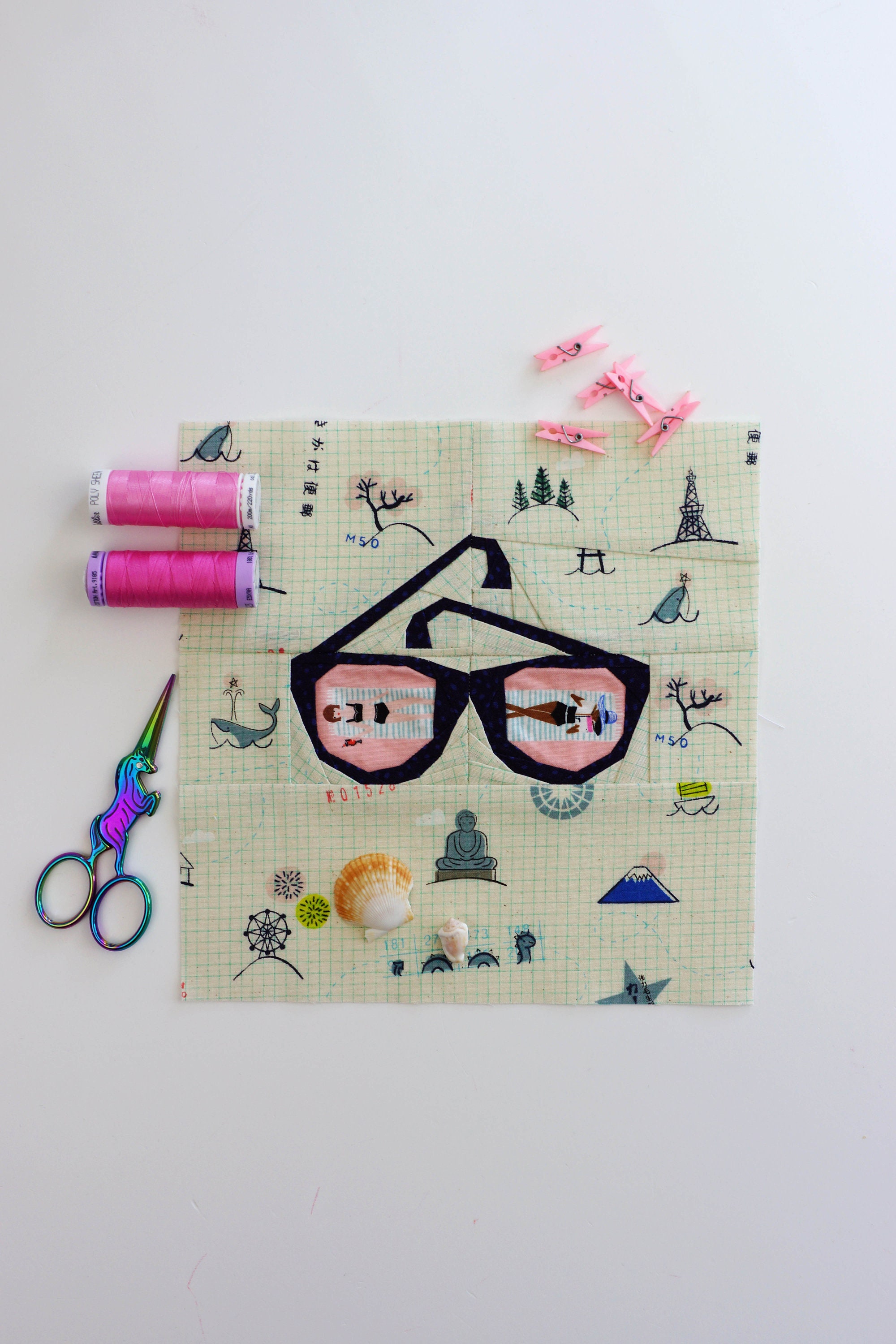 Sunglasses Quilt Block Pattern PDF Instant Download Nursery - Etsy