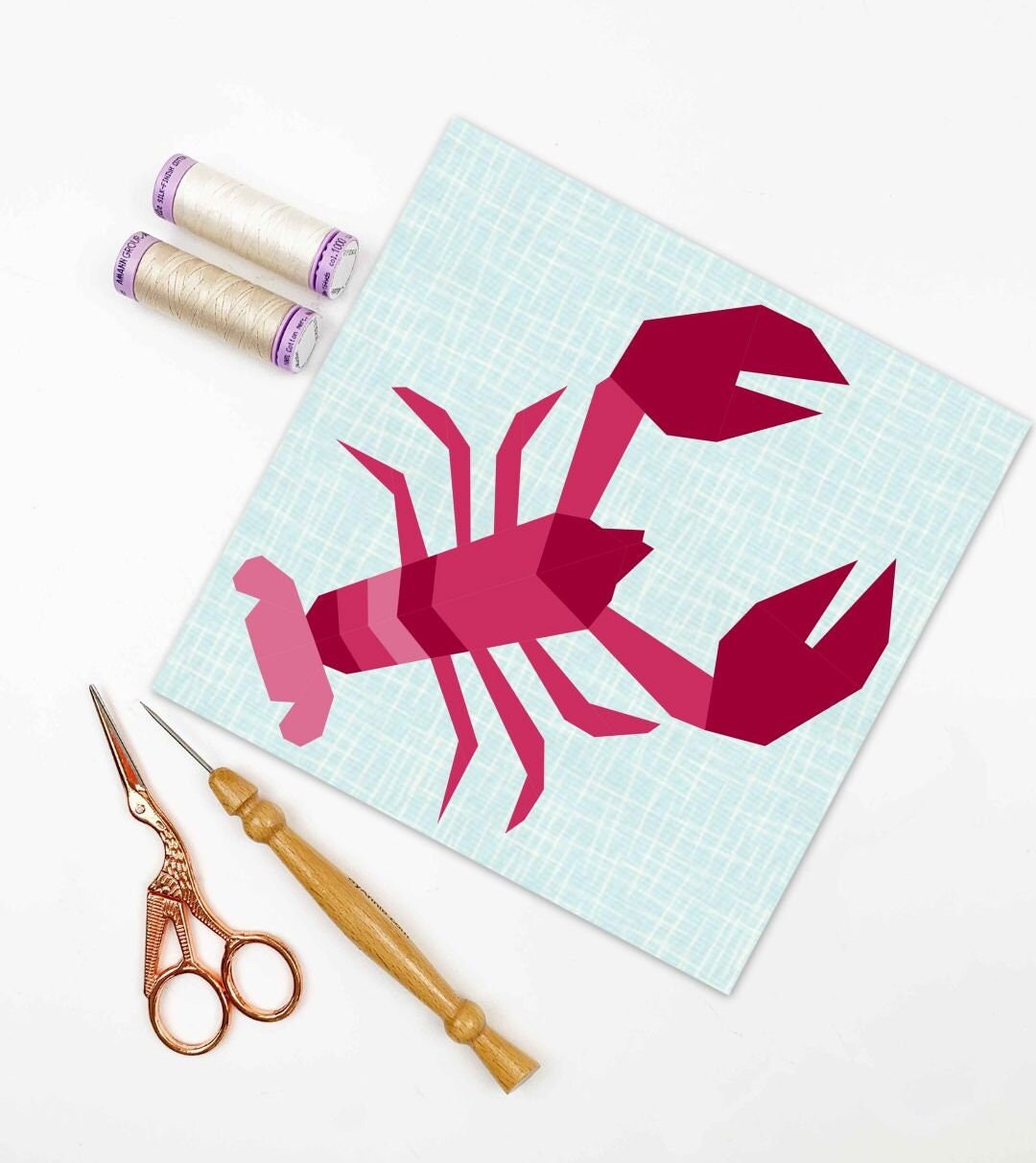 Lobster Quilt Block Pattern, 4 Sizes PDF Instant Download, Nautical ...