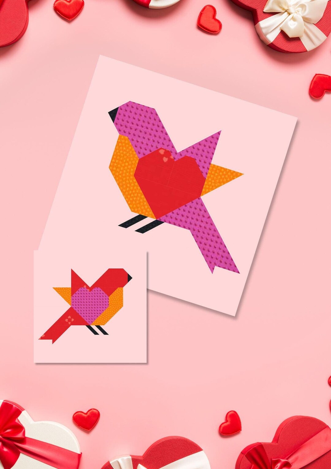 Bird Quilt Block Pattern, 4 Sizes PDF Instant Download, Cute Birds FPP ...