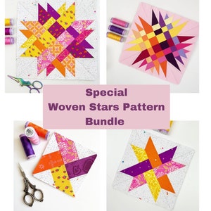 Woven Star Pattern Bundle, PDF Instant Download, Foundation Paper ...
