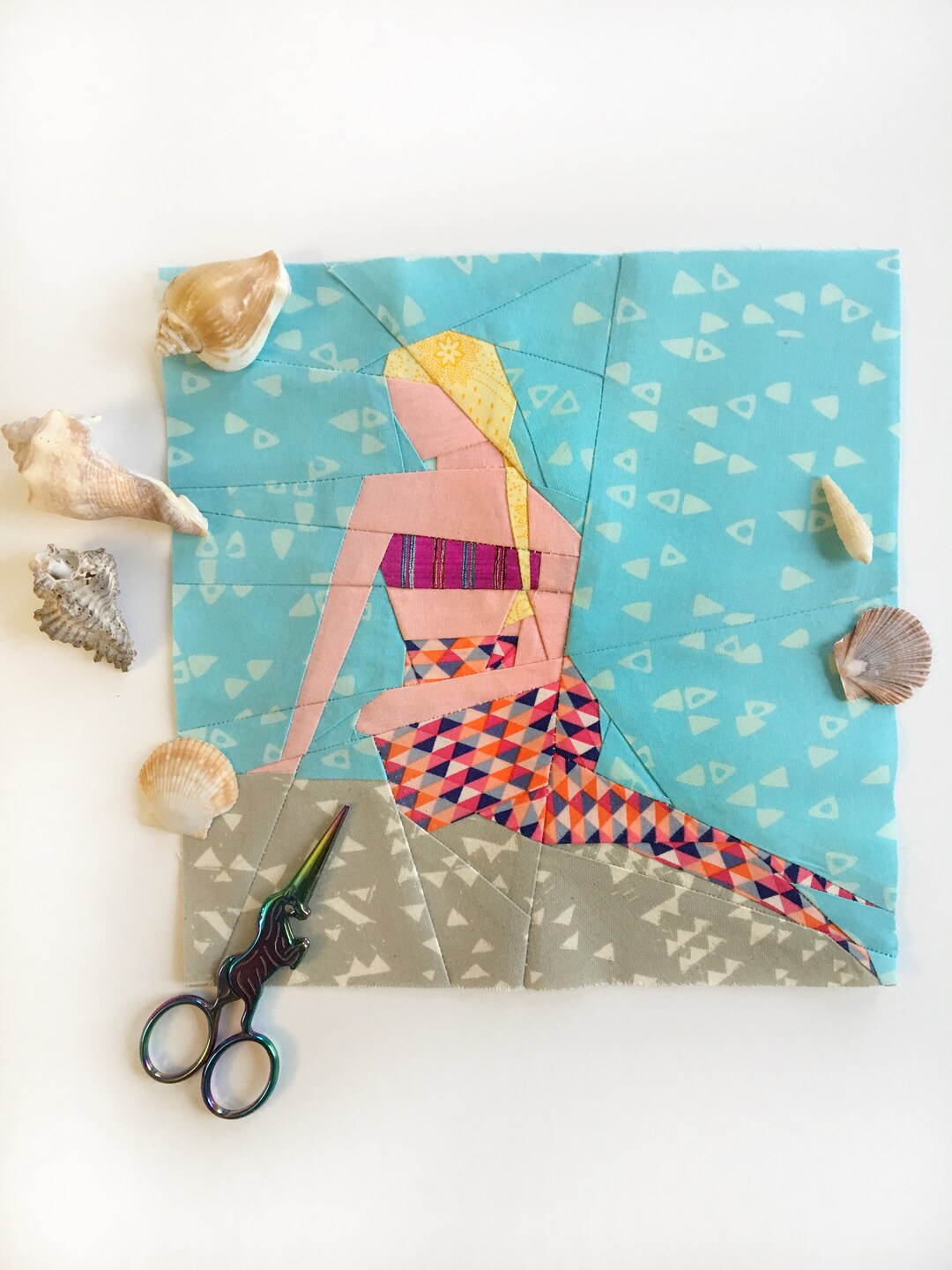 Mermaid Quilt Block Pattern, PDF Instant Download, Foundation Paper ...