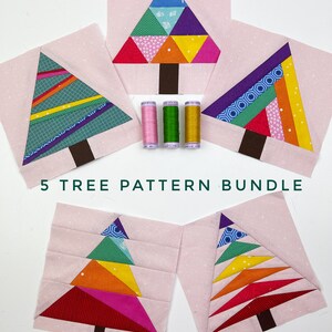 Christmas Tree Quilt Block Pattern Bundle: 5 FPP Designs (PDF Download ...