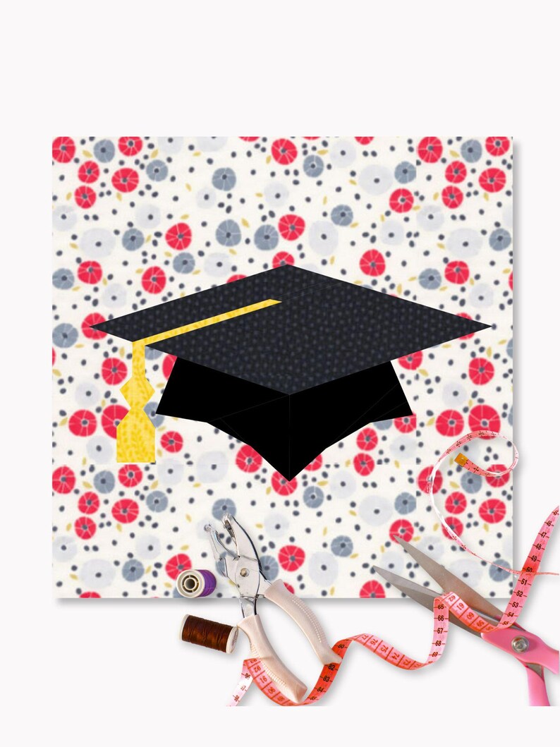 Mortarboard Quilt Block Pattern: Graduation Cap FPP (PDF Download) - Etsy