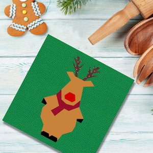 Rudolph Quilt Block Pattern, 4 Sizes Rudolf the Red Nose Reindeer ...