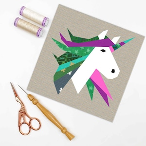 Unicorn Quilt Block Pattern: Foundation Paper Piecing (PDF Download) - Etsy