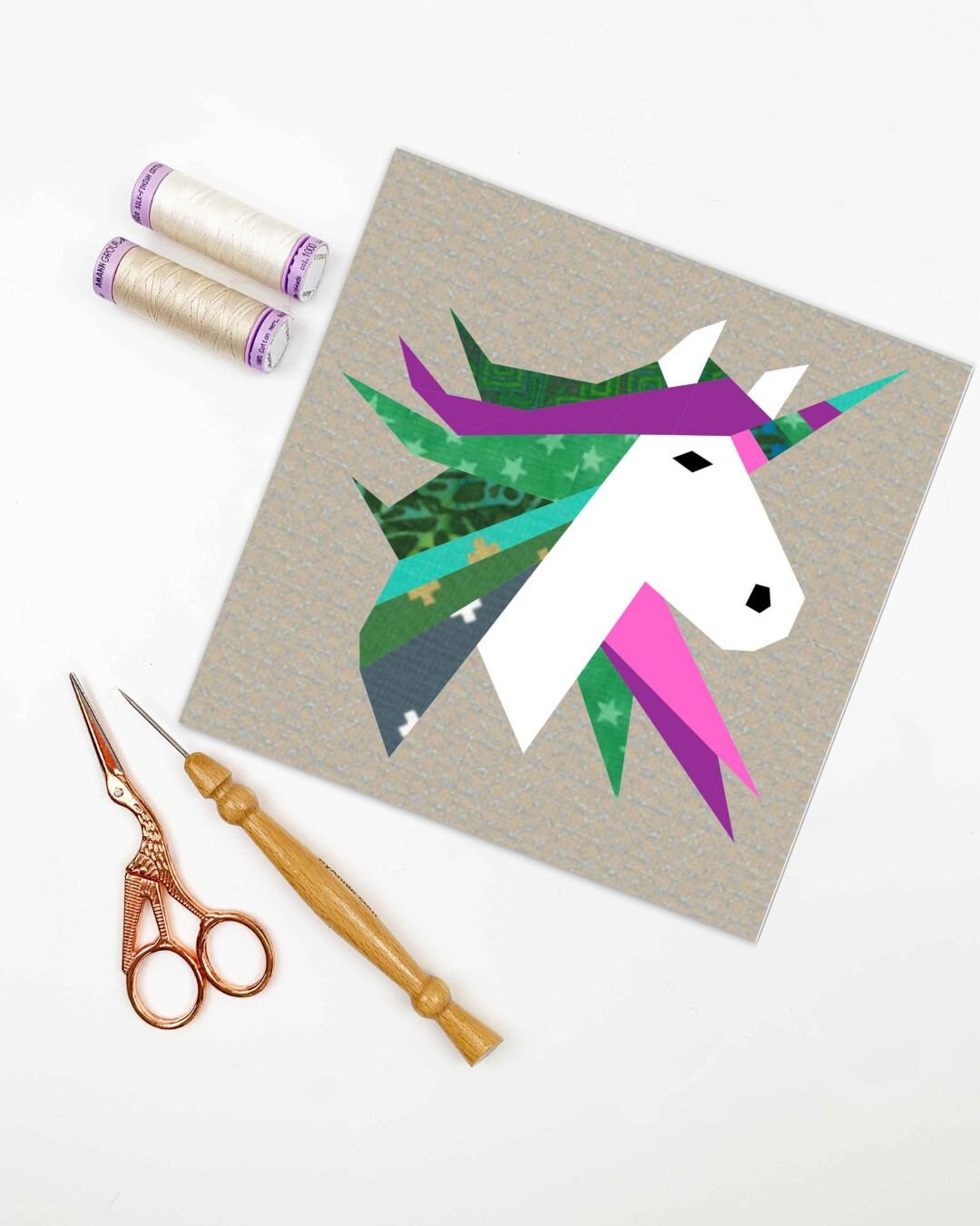 Unicorn Quilt Block Pattern: Foundation Paper Piecing (PDF Download) - Etsy