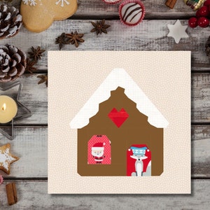 Gingerbread House Quilt Block, 5 Sizes PDF Instant Download, FPP ...
