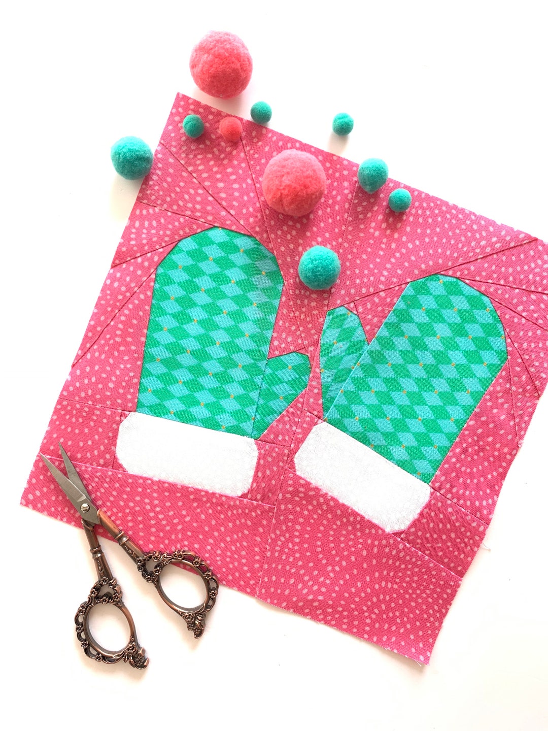 Mittens Quilt Block Pattern, PDF Instant Download, Christmas Decor ...