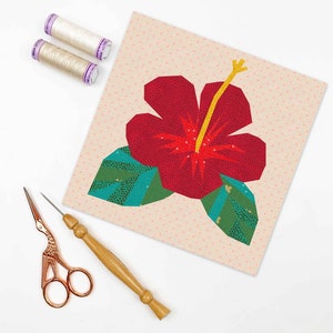 Hibiscus Flower Quilt Block: Foundation Paper Piecing Pattern (PDF ...
