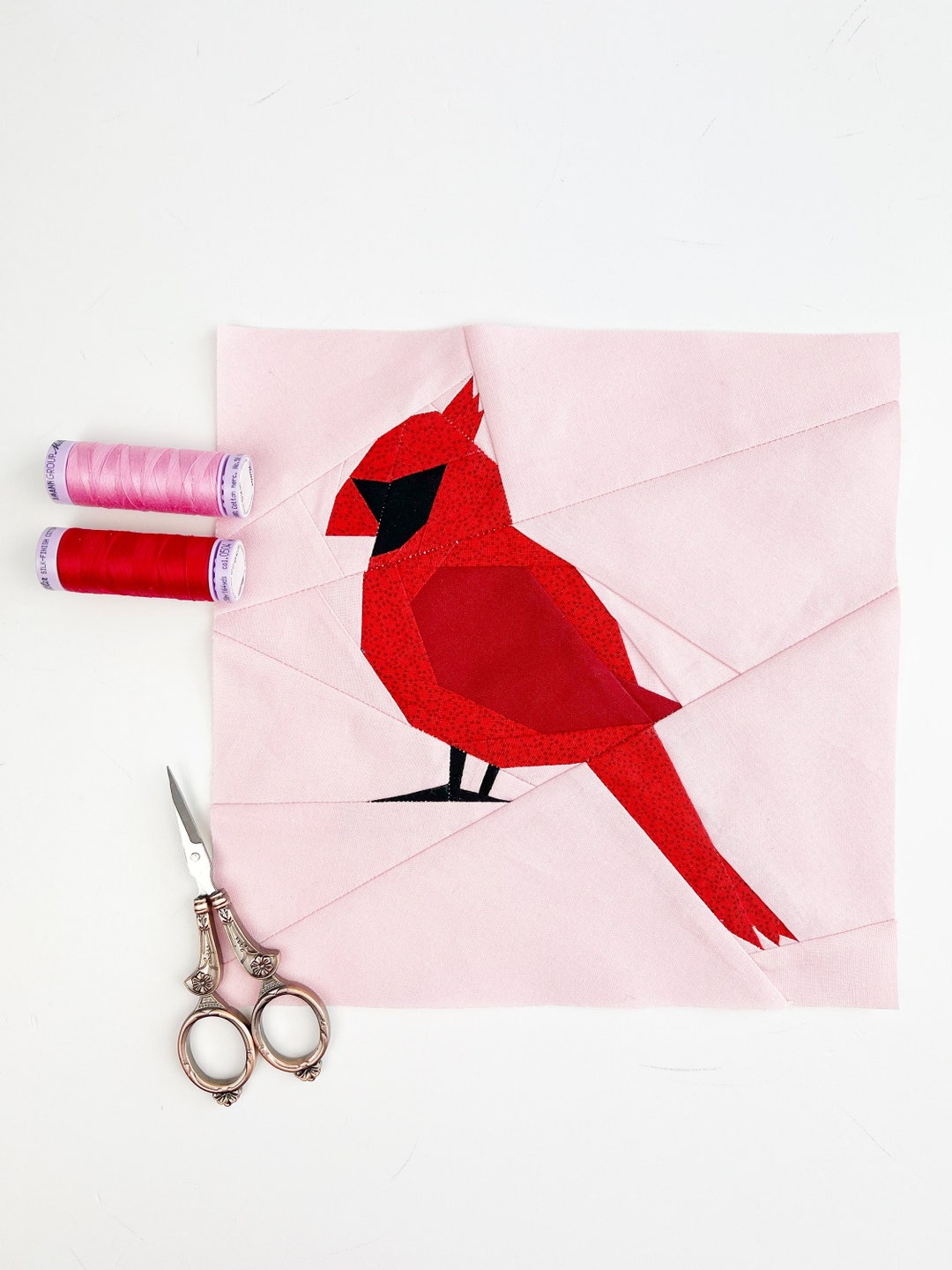 Northern Cardinal Quilt Block Pattern, 3 Sizes PDF Instant Download ...
