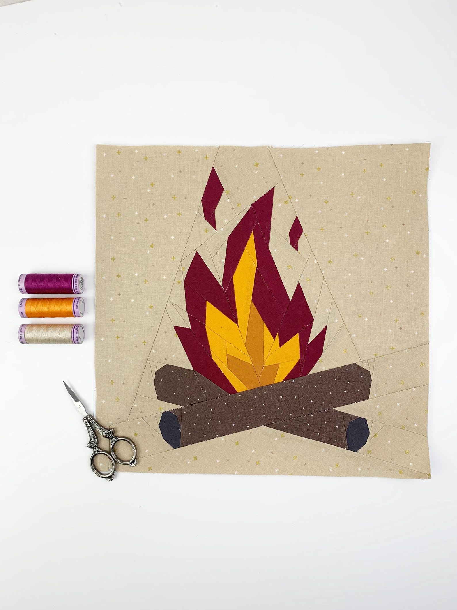 Campfire Quilt Block, 4 Sizes PDF Instant Download, FPP Patchwork ...