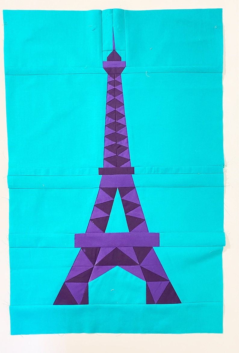 Eiffel Tower Quilt Block Pattern: Parisian Style FPP (PDF Download) - Etsy