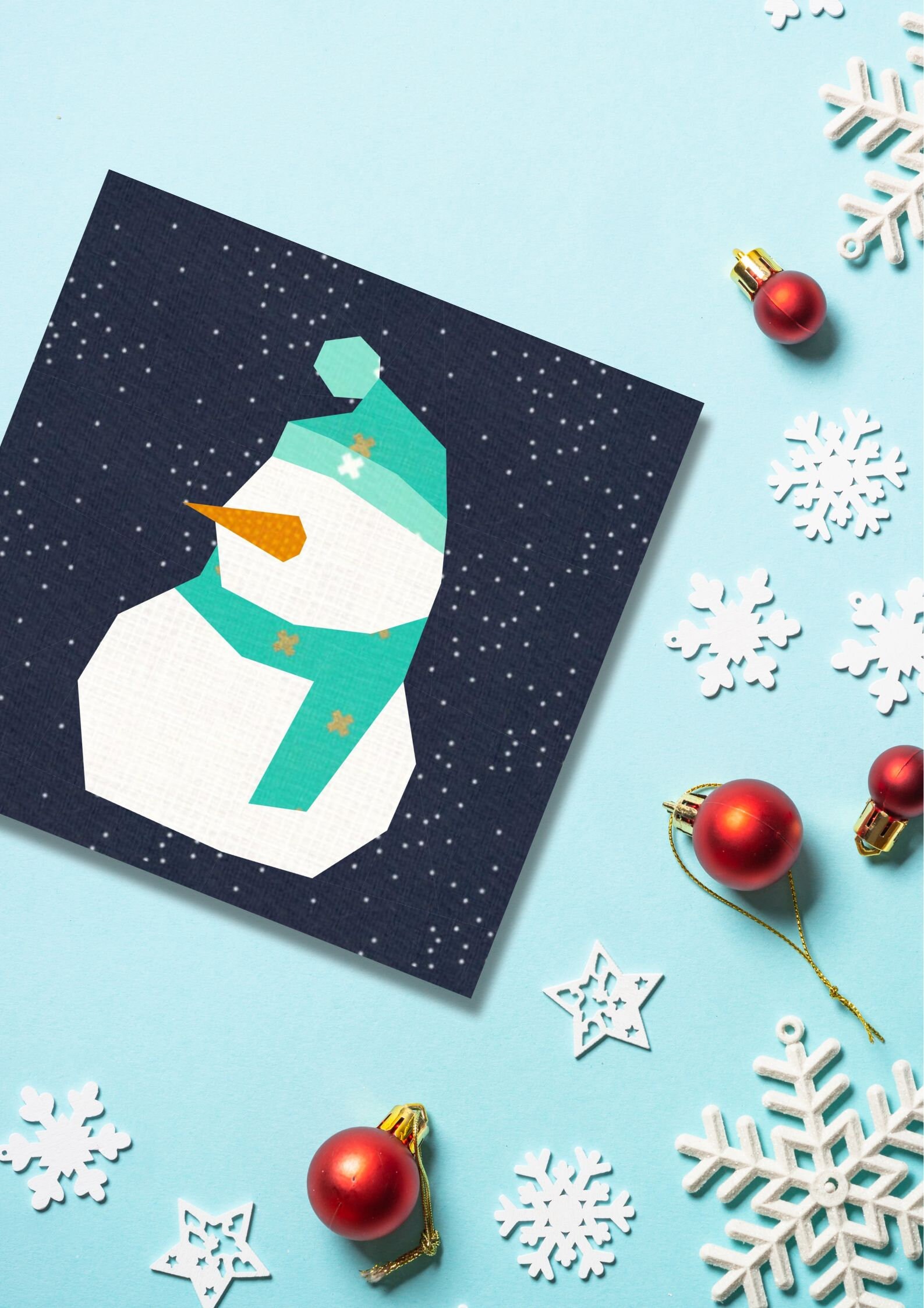 Snowman Quilt Block, PDF Instant Download, Foundation Paper Piecing ...