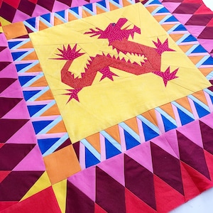 Chinese Dragon Quilt Block Pattern, 2 Sizes PDF Instant Download ...