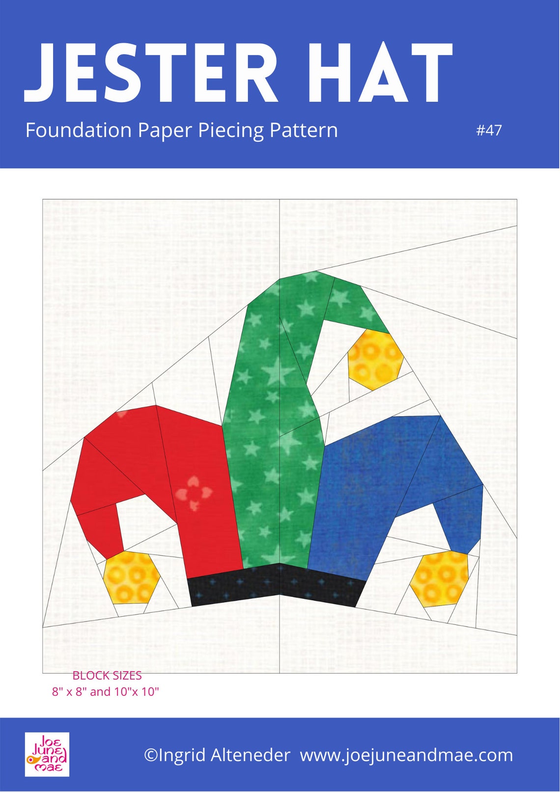 Jester Hat Sewing Pattern Jester Hat Quilt Block Pattern PDF - Etsy